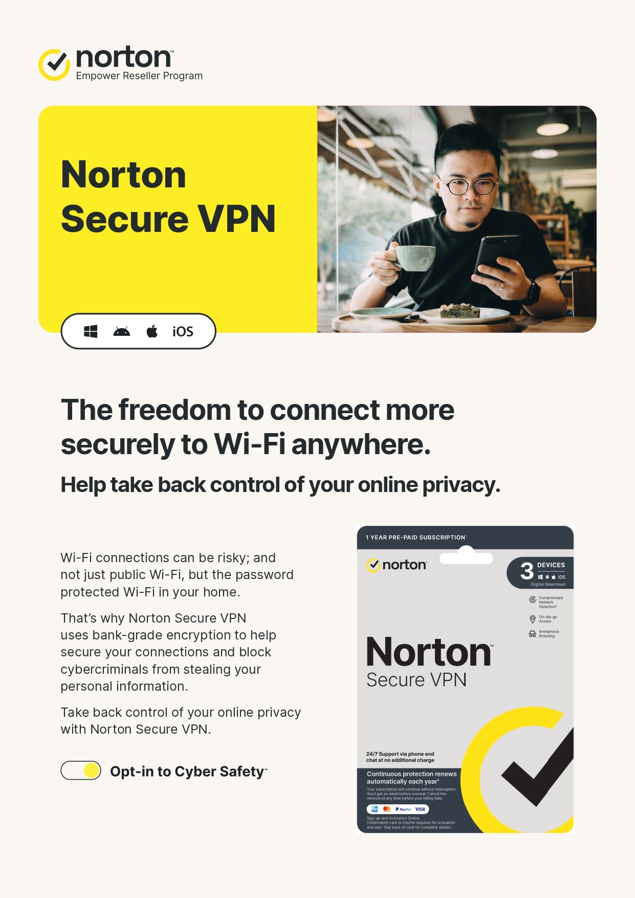 Norton Secure VPN - 1 User 3 Devices 1 Year Subscription ESD Version ...