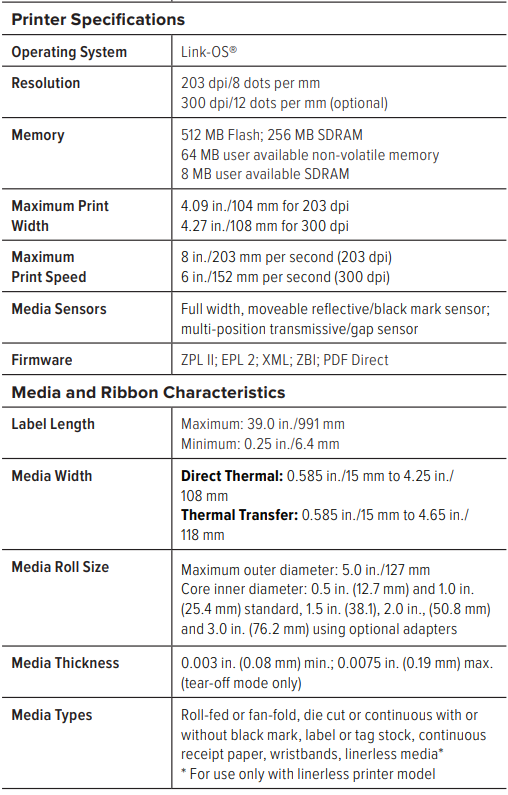 ZEBRA ZD621 Thermal Transfer Desktop Label Printer 300DPI Ethernet / USB / Serial (ZD6A043 ...