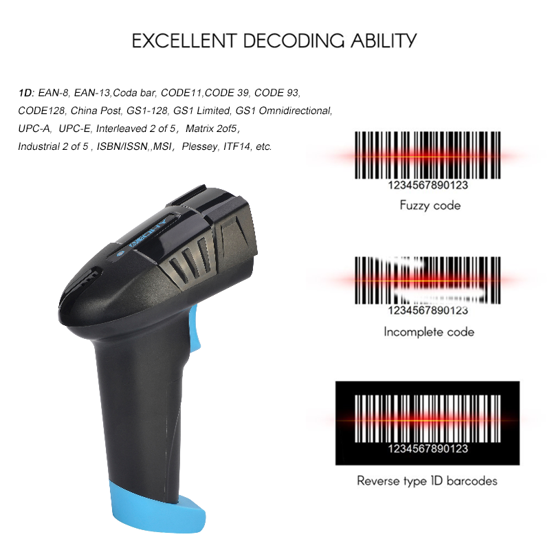 Wireless 2D Barcode Scanner with Built-in Battery 100,000 Barcodes ...