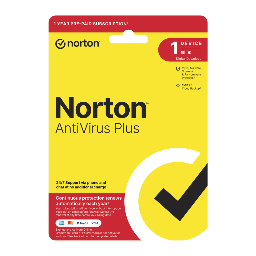 Norton AntiVirus Plus - 1 User 1 Device 1 Year Subscription ESD Version ...