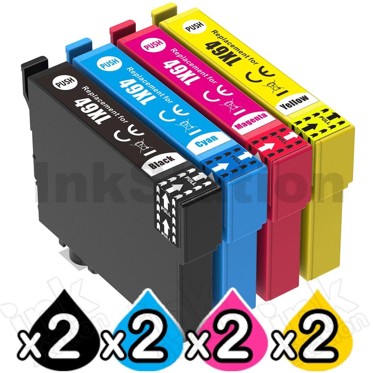 Epson 8 Pack 49XL Compatible Black High Yield Ink Cartridges Combo ...