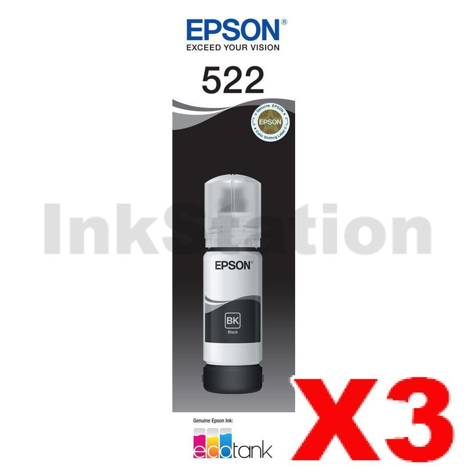 Epson Genuine T522 EcoTank Black Ink Bottle [C13T00M192] - Ink ...