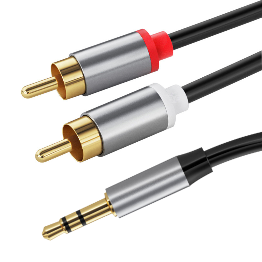3.5mm Stereo Male to 2 x RCA Male Audio Cable - 1m / 2m / 5m - InkStation