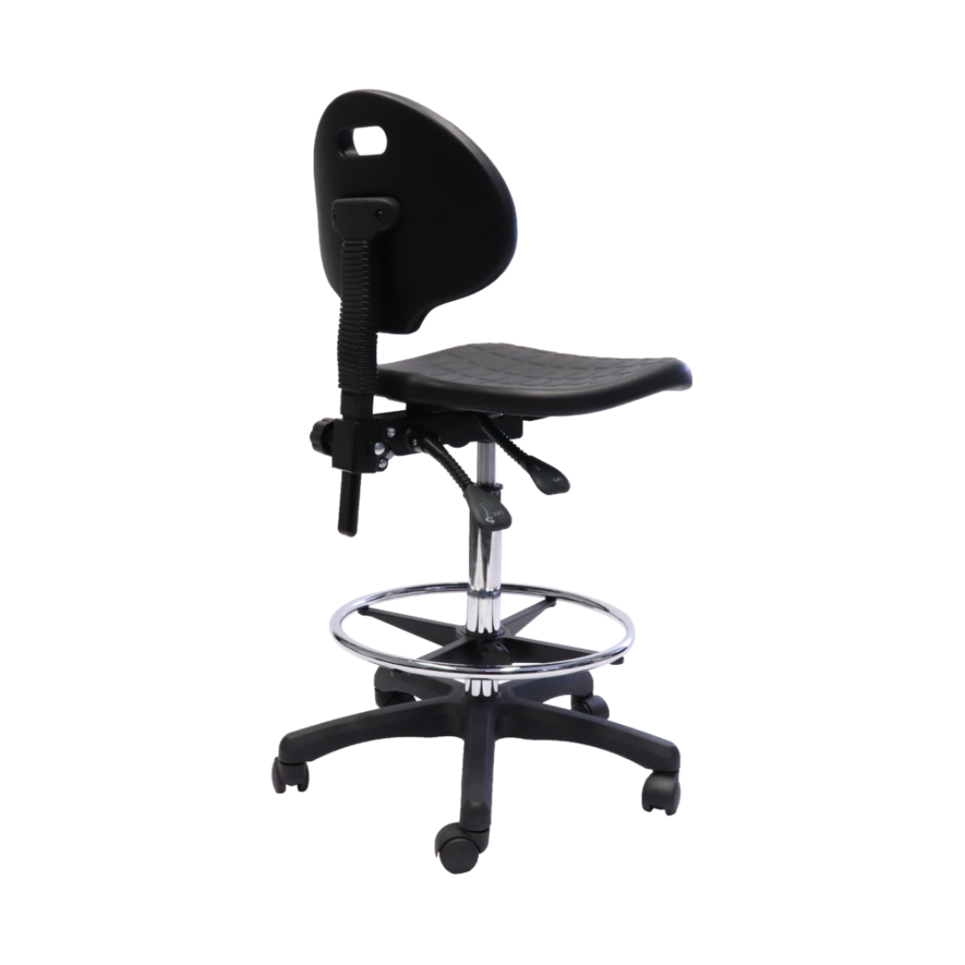 Laboratory Drafting Stool with Polyurethane Seat 5yr Warranty - InkStation
