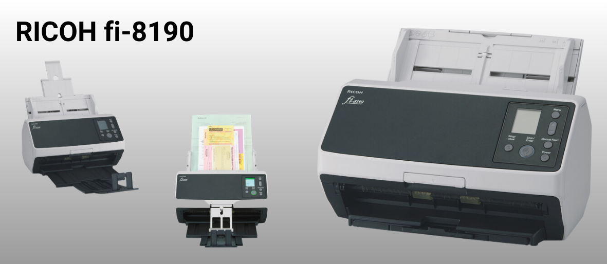 Fujitsu Ricoh FI-8190 High Speed A4 Duplex Document Scanner 90ppm - 100 Sheets ADF, 600 dpi USB ...