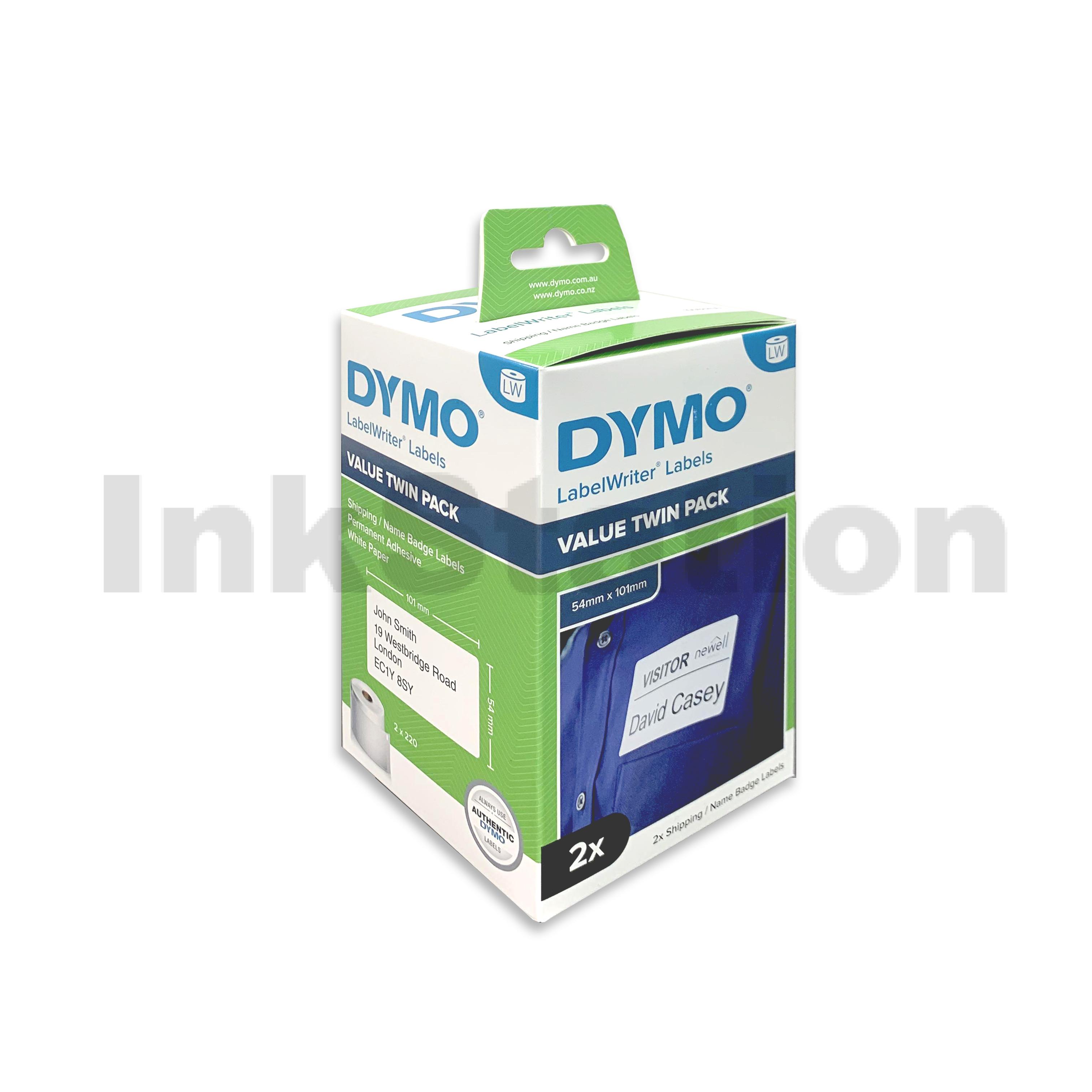 Dymo 2 Rolls SD99014 / S0722430 Genuine White Label Roll 54mm x 101mm ...