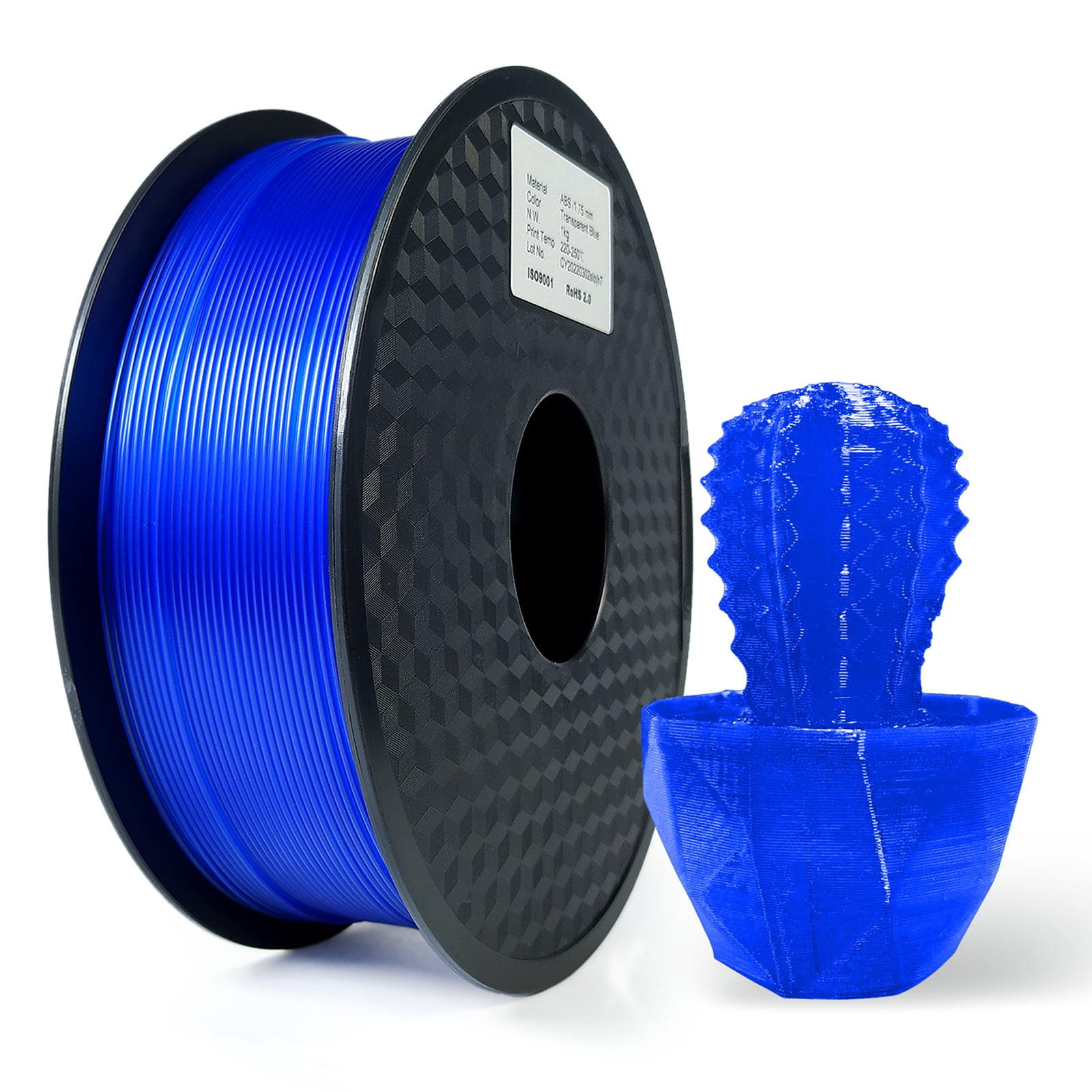 1 x ABS 3D Filament 1.75mm Transparent Blue - 1KG - InkStation