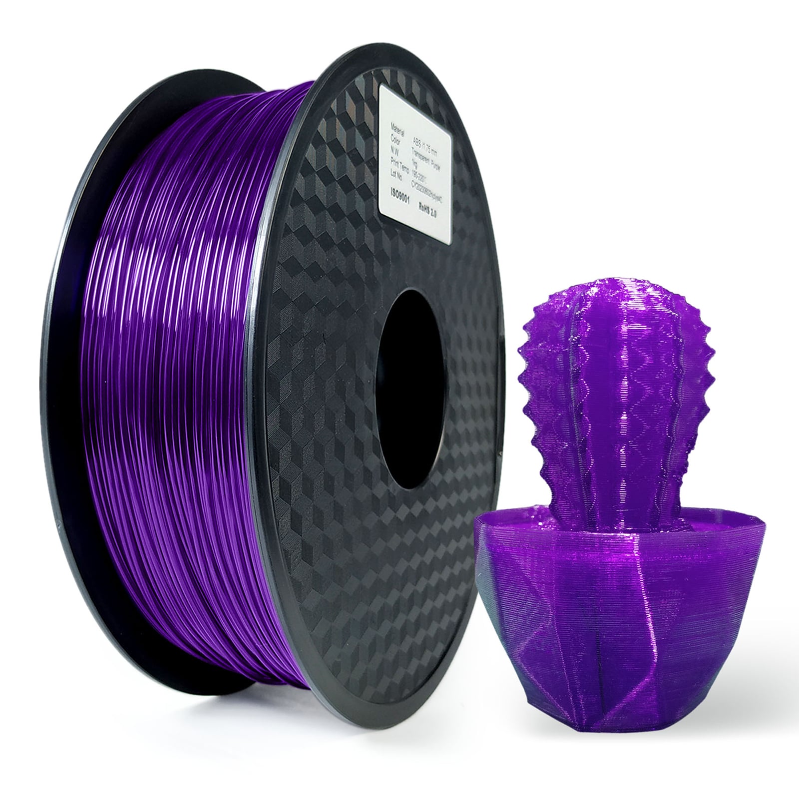 1 x ABS 3D Filament 1.75mm Transparent Purple - 1KG - InkStation