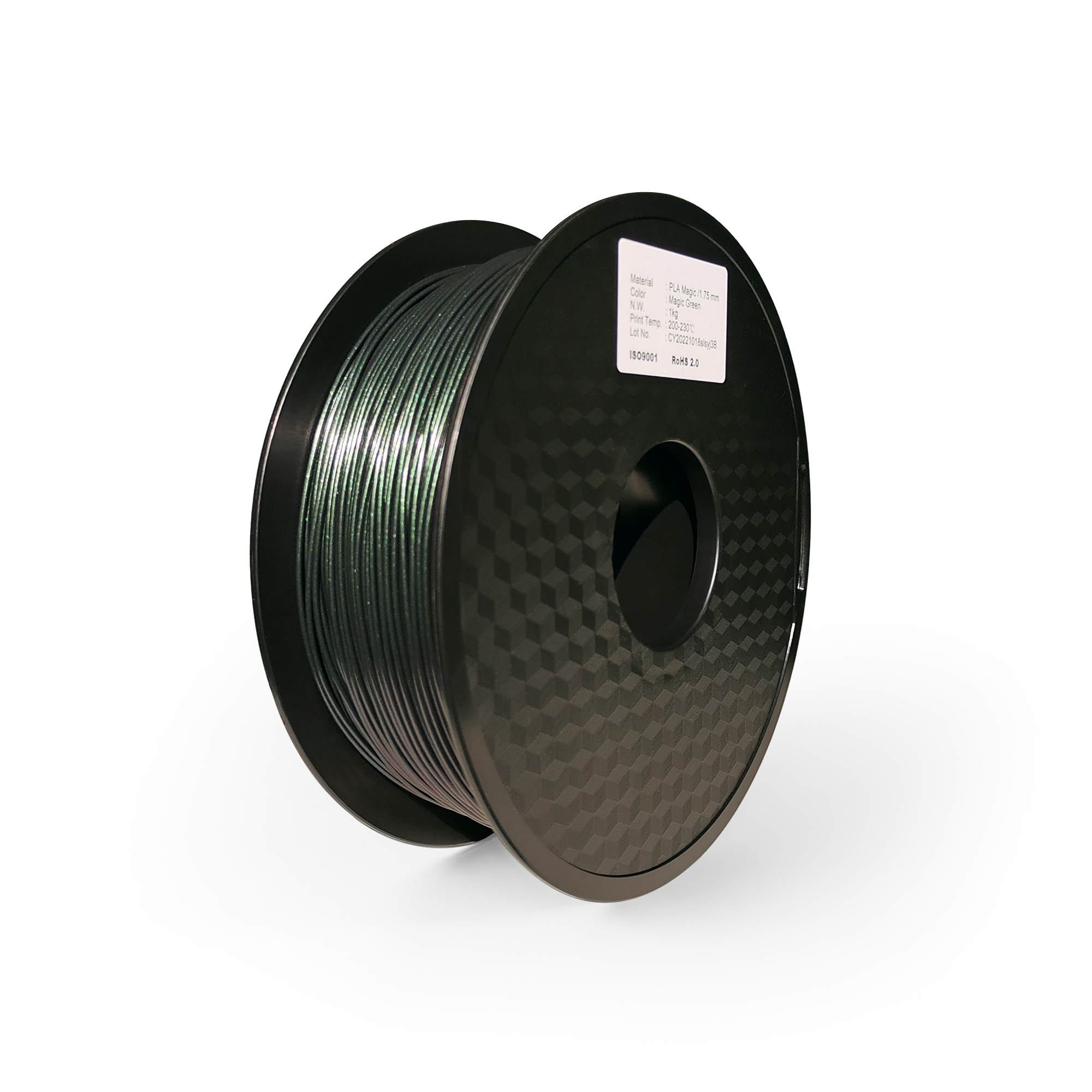 1 x PLA 3D Filament 1.75mm Sparkling Metallic Holographic Magic Green ...