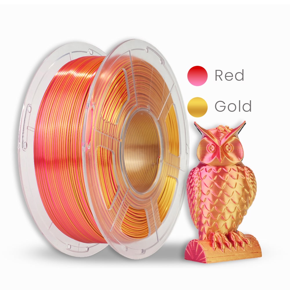 1 x Silk PLA+ 3D Filament 1.75mm Bicolour Red & Gold - 1KG - InkStation