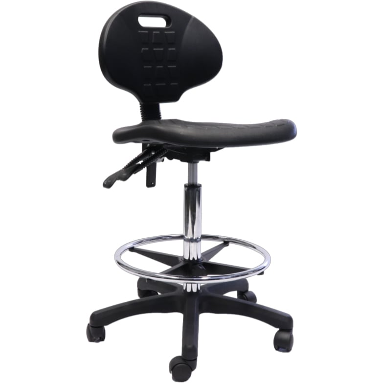 Laboratory Drafting Stool with Polyurethane Seat 5yr Warranty - InkStation