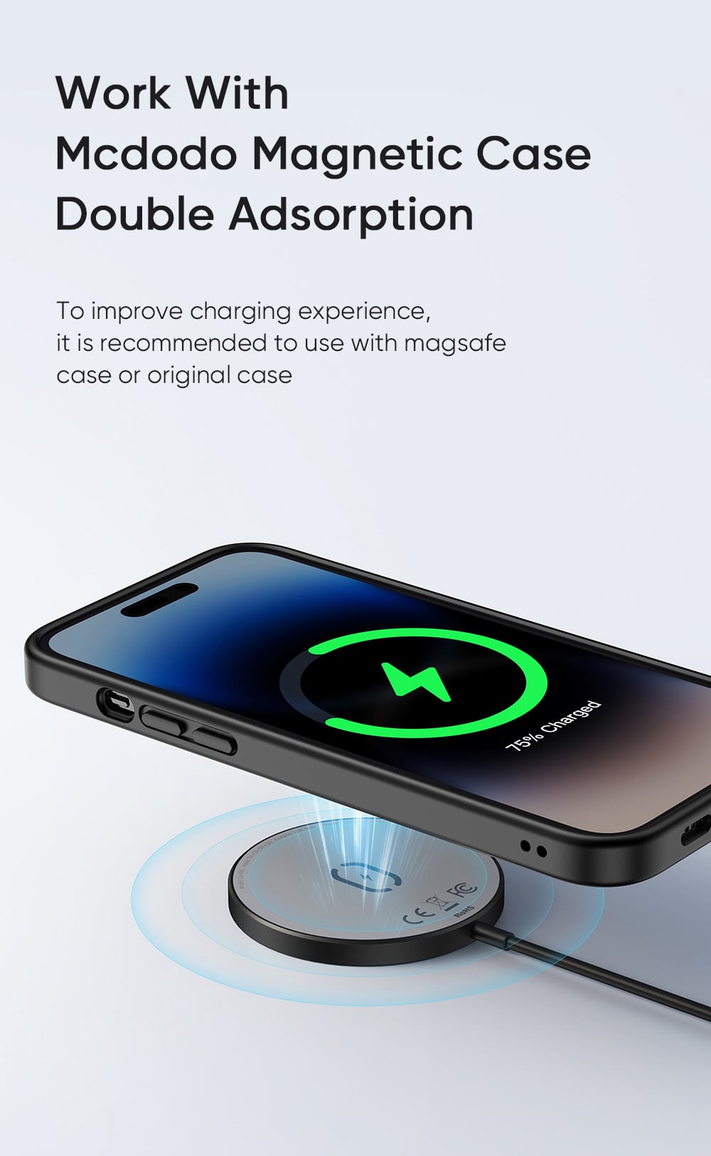 15W Magnetic Wireless Charger Ultra-Thin Design and Strong Magnetic ...