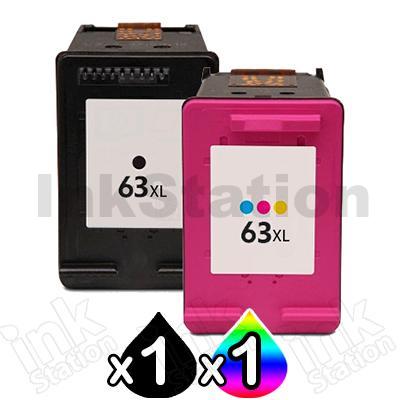 HP 2 Pack 63XL Compatible High Yield Inkjet Cartridges F6U64AA ...