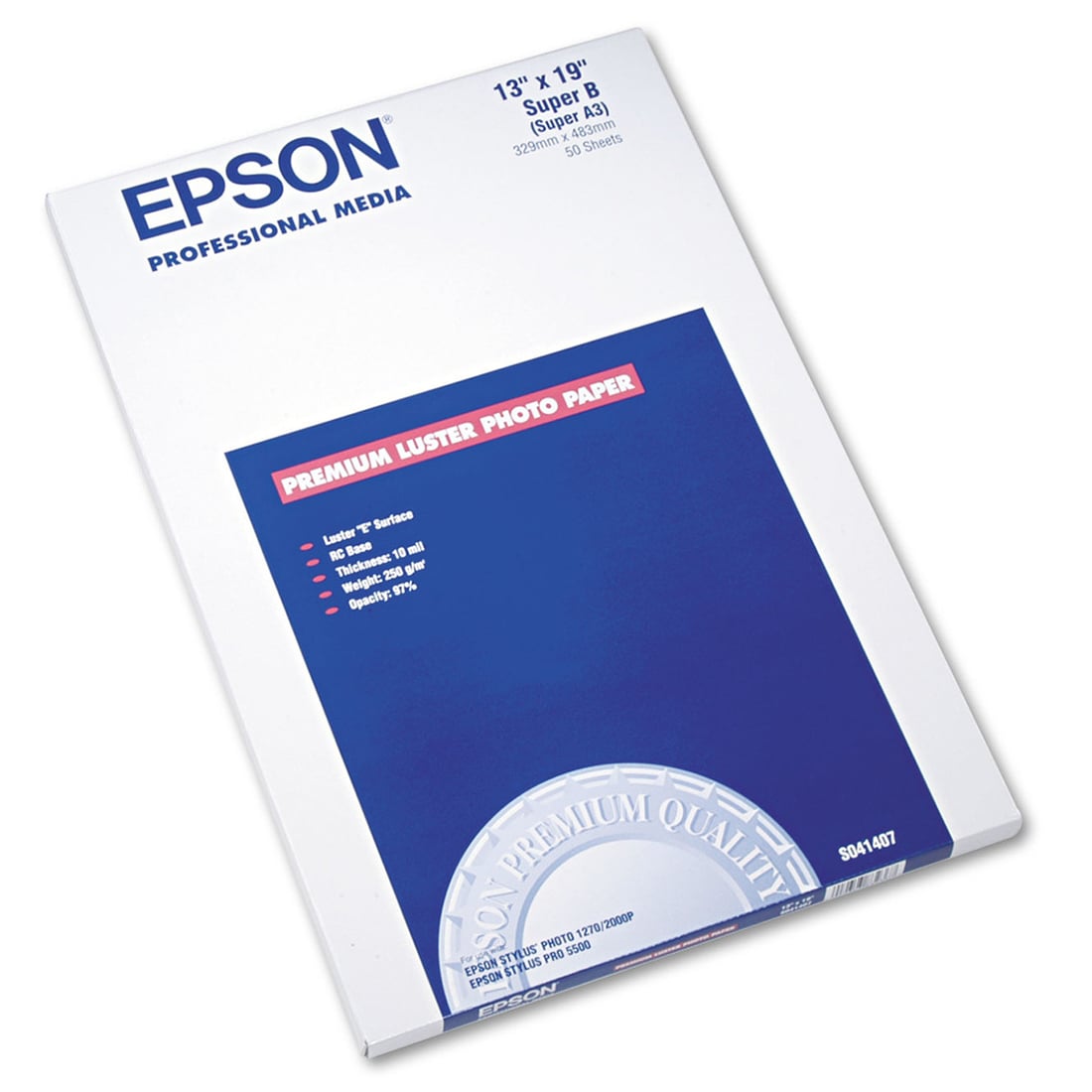 Epson S041407 Genuine Fine Art Paper 250gsm Premium Luster A3+ - 50 ...