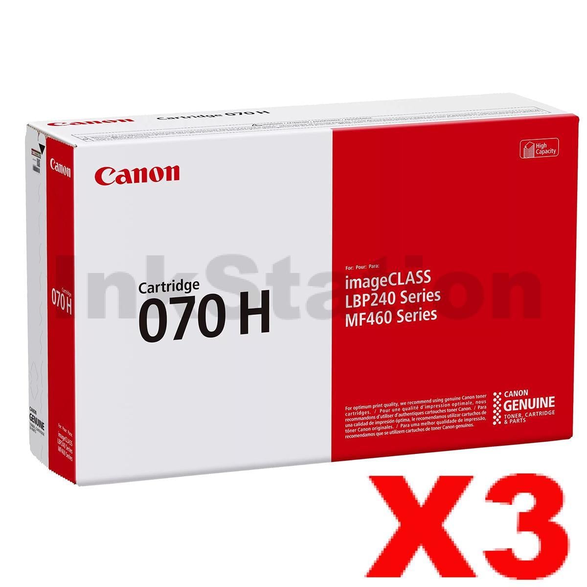 Canon 3 x CART-070H Black Genuine High Yield Toner Cartridge - 10,200 ...