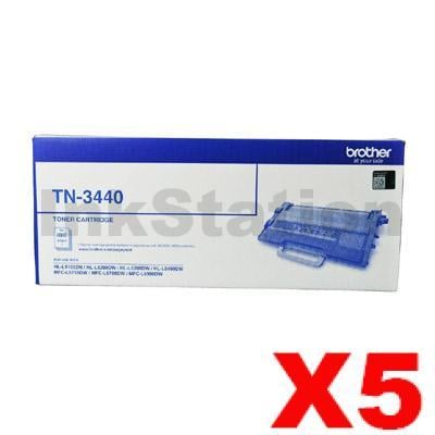 Brother 5 x Genuine TN-3440 Toner High Yield - 8,000 pages - Toner ...
