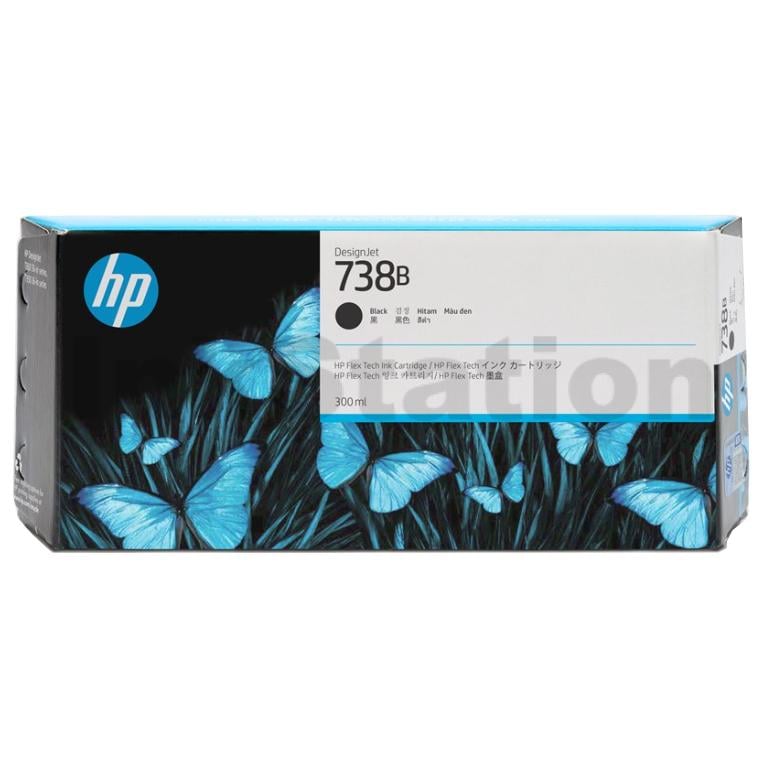 HP 738B Genuine Black 300ML DesignJet Ink Cartridge 498P6A - Ink ...