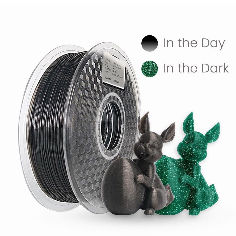 1 x Glow-In-Dark PLA 3D Filament 1.75mm Noctilucent Starry Green - 1KG ...