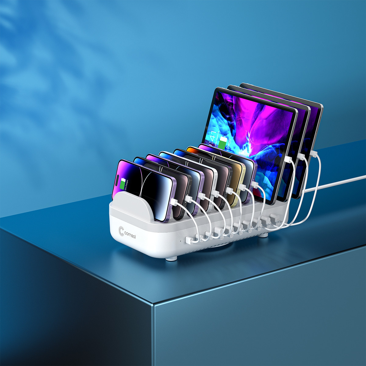 10 Port USB-C & USB-A Charging Station With Built-in Overcharging ...