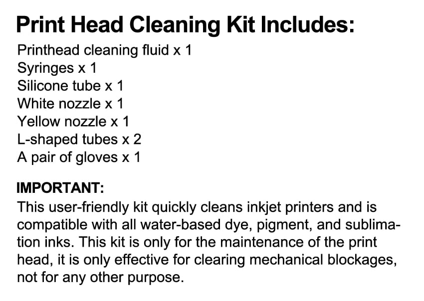 Printhead Cleaning Solution Tool Kit for Inkjet Printers - InkStation