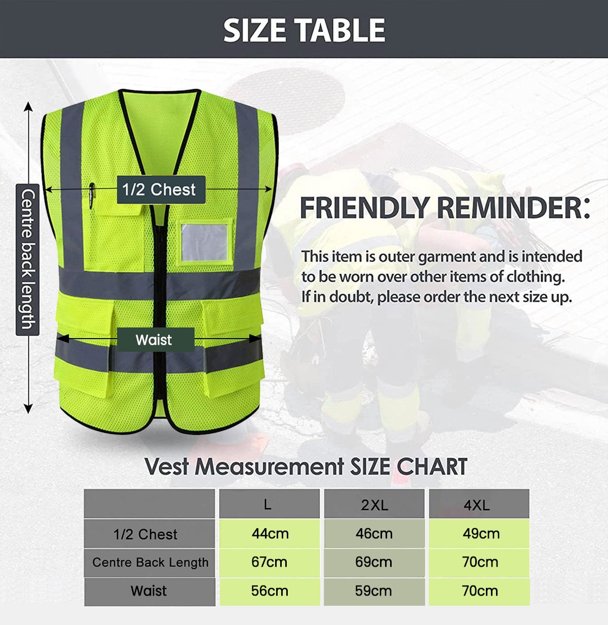 Mesh Reflective Safety Vest with Pockets and ID Badge Holder Unisex ...