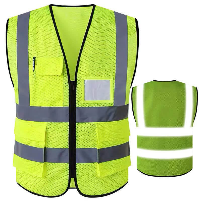 Mesh Reflective Safety Vest with Pockets and ID Badge Holder Unisex Workwear with High ...