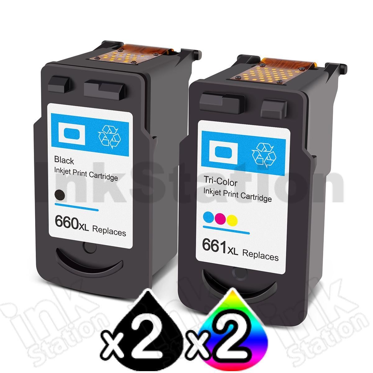 Canon 4-Pack PG-660XL CL-661XL Compatible High Yield Ink Cartridges ...