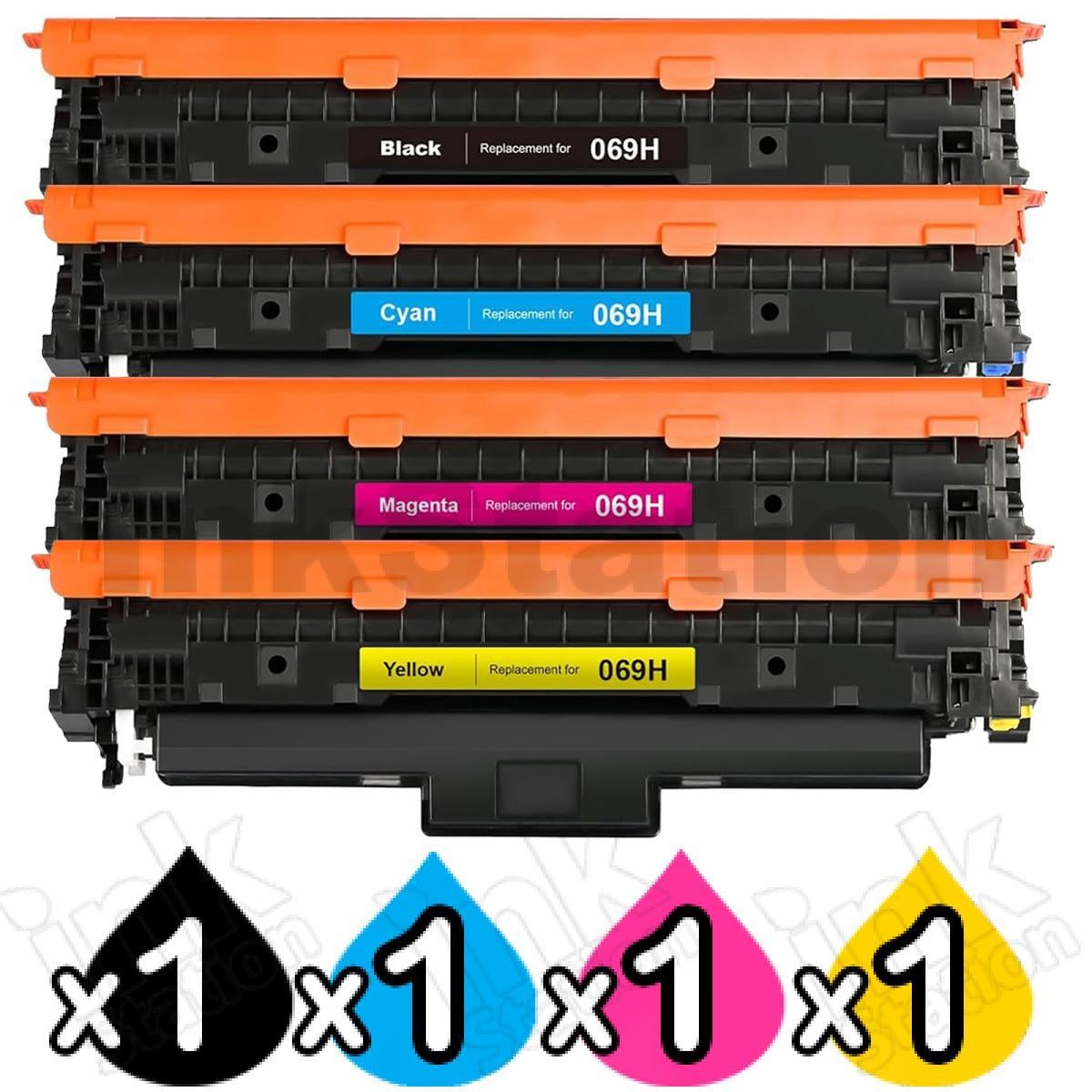 Canon 4 Pack CART-069H High Yield Compatible Toner Cartridges Combo ...