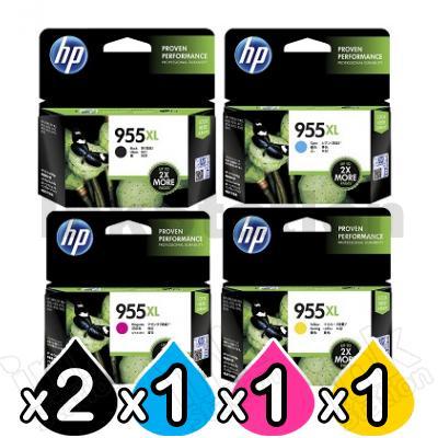 HP 5 Pack 955XL Genuine High Yield Inkjet Combo L0S63AA - L0S72AA [2BK ...
