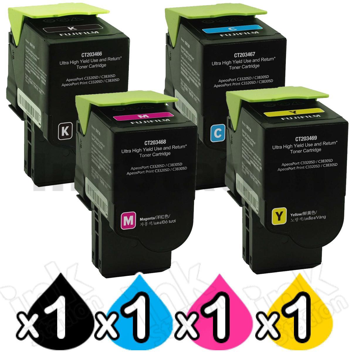 Fujifilm 4 Pack Genuine ApeosPort C3320SD / C3830SD Ultra High Yield ...