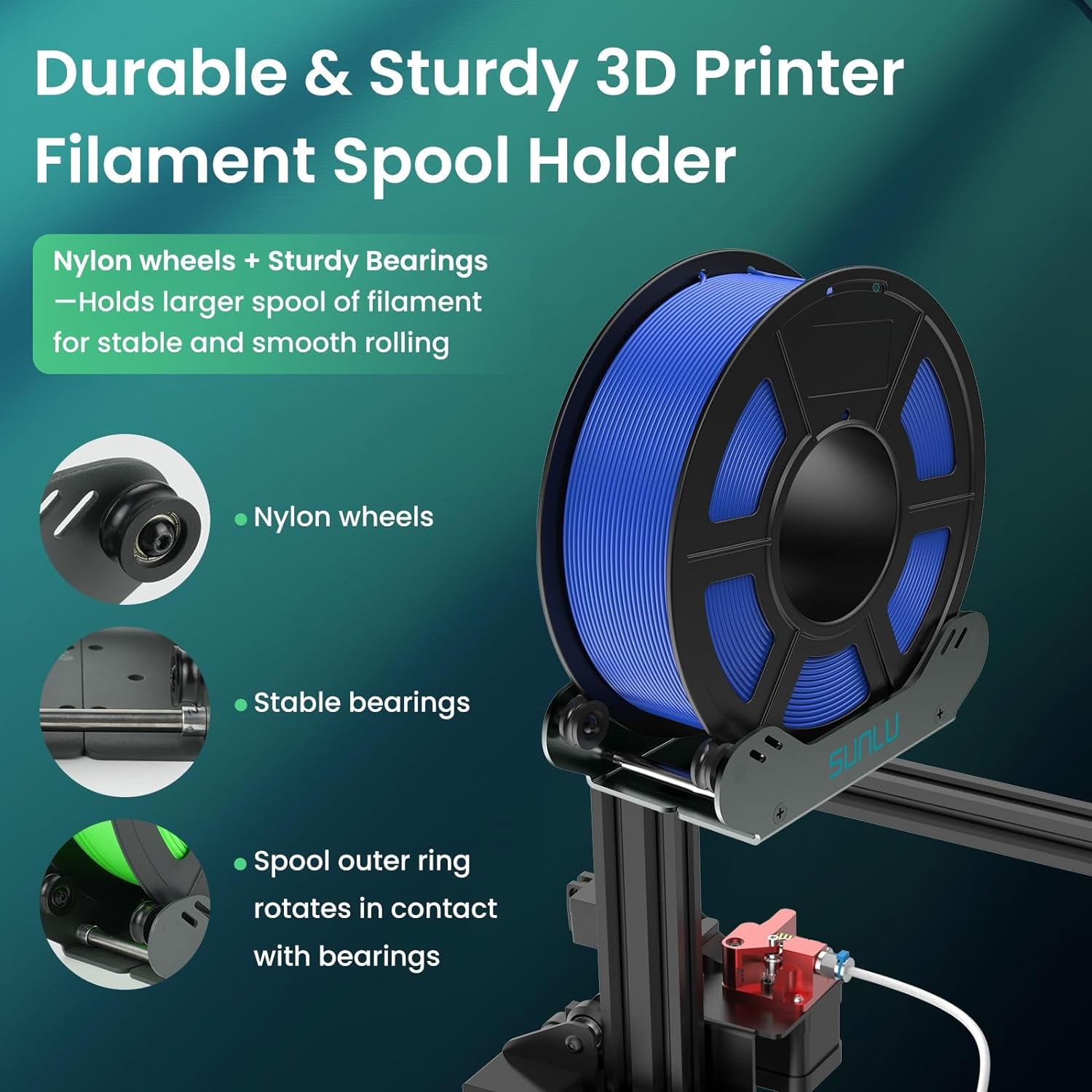 3D Filament Holder For 56mm to 140mm Wide Spools Weight Capacity Up to ...