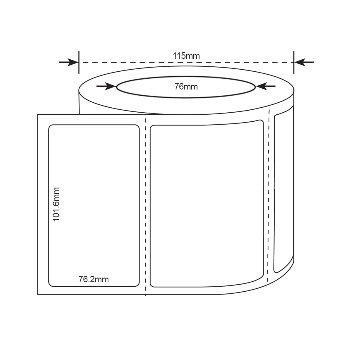 Epson 101.6 x 76.2mm Die Cut Gloss Synthetic Inkjet Label with 76mm ...