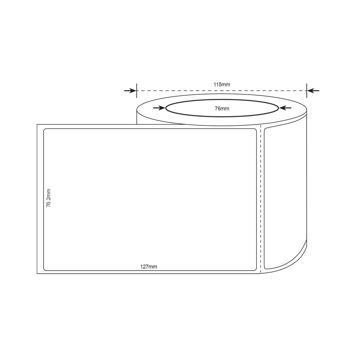 Epson 76.2 x 127mm Die Cut Gloss Synthetic Inkjet Label with 76mm Core ...