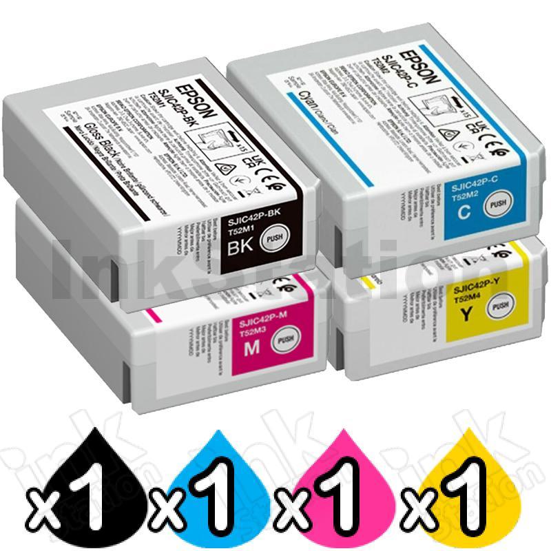 Epson 4-Pack Genuine SJIC42P Ink Cartridges Combo C13T52M140 ...