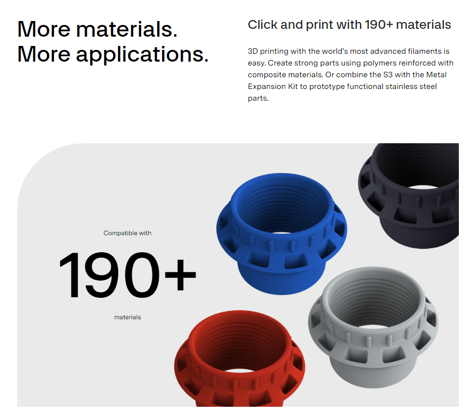 Ultimaker S3 3D Printer with Dual Extrusion, Advanced Auto Levelling ...