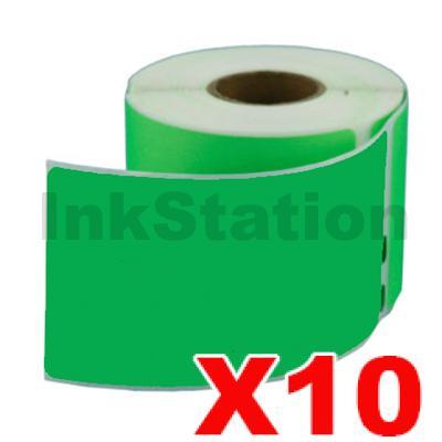 Dymo 10 x SD99014 Compatible Green Label Roll 54mm x 101mm -220 labels ...