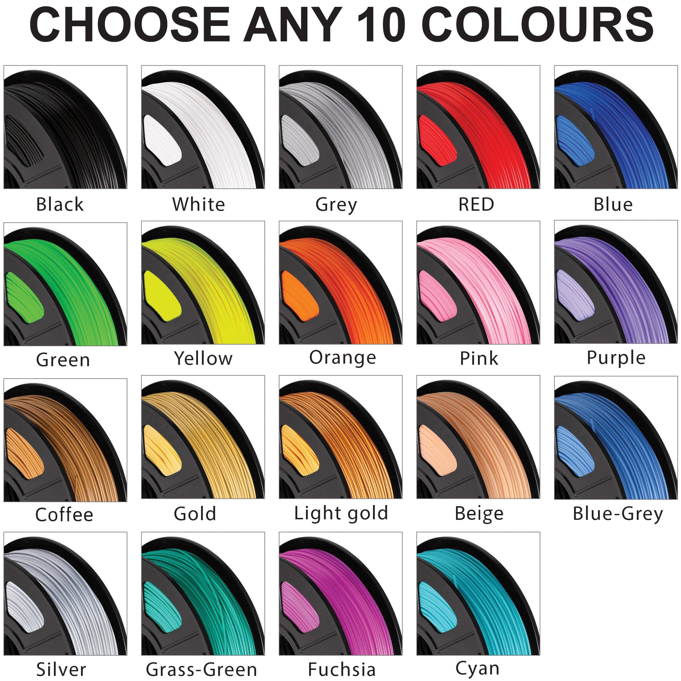 ANY 10 PLA+ 3D Filament 1.75mm - 1KG per roll - InkStation