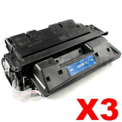HP 3 x C8061X (61X) Compatible Black Toner Cartridge - 10,000 Pages ...
