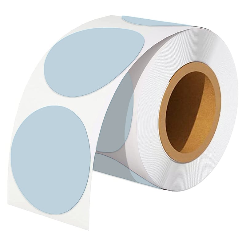 1 Roll 50.8mm Round Circle Direct Thermal Labels Blue - 750 Labels per ...