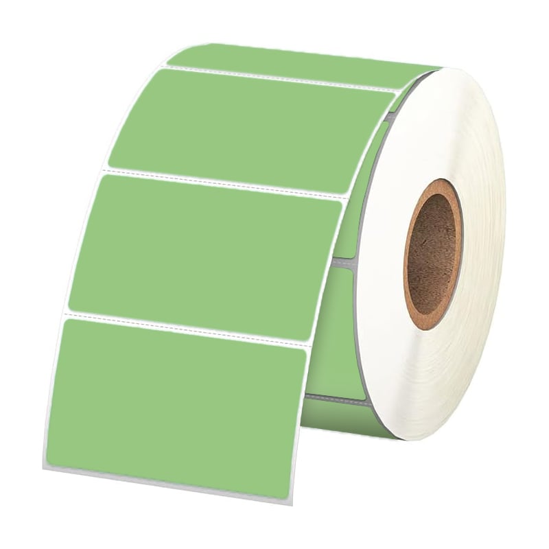 1 Roll 57mm X 32mm Perforated Direct Thermal Labels Green - 2000 Labels ...
