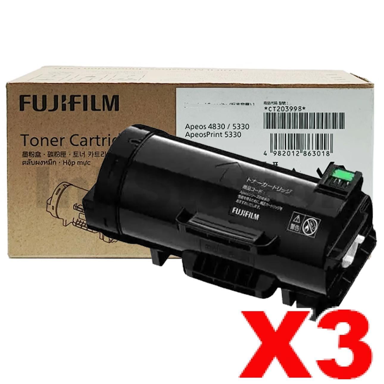 Fuji Xerox 3 x Genuine FujiFilm Apeos 4830, 5330, ApeosPrint 5330 High ...