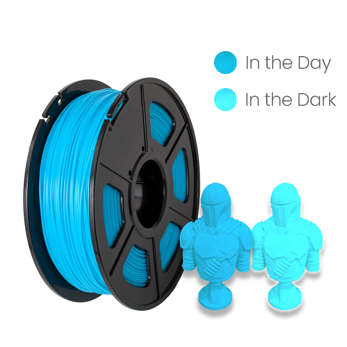 1 x Glow-In-Dark PLA 3D Filament 1.75mm Noctilucent Firefly Blue - 1KG ...