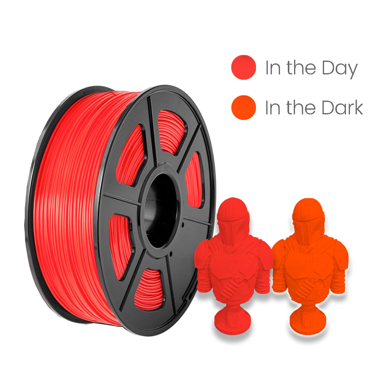 1 x Glow-In-Dark PLA 3D Filament 1.75mm Noctilucent Red - 1KG - InkStation