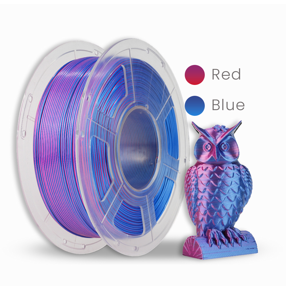 Silk PLA+ 3D Filament 1.75mm Bicolour Red & Blue - 1KG/Roll - InkStation