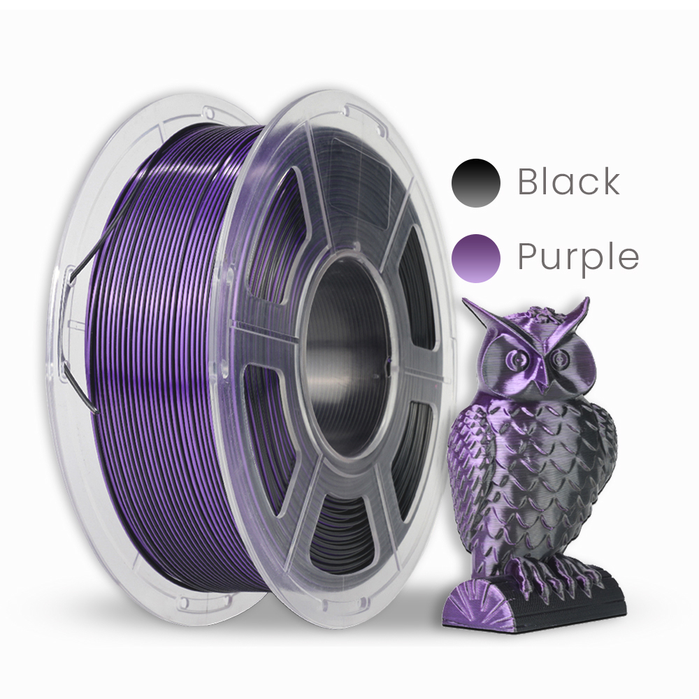 Silk PLA+ 3D Filament 1.75mm Bicolour Black & Purple - 1KG/Roll ...