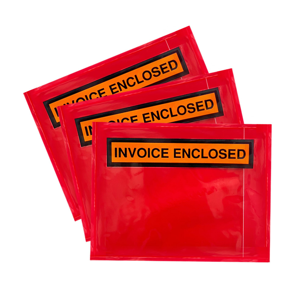 'INVOICED ENCLOSED' 115mm x 150mm Doculopes Sticker Pouch Document ...