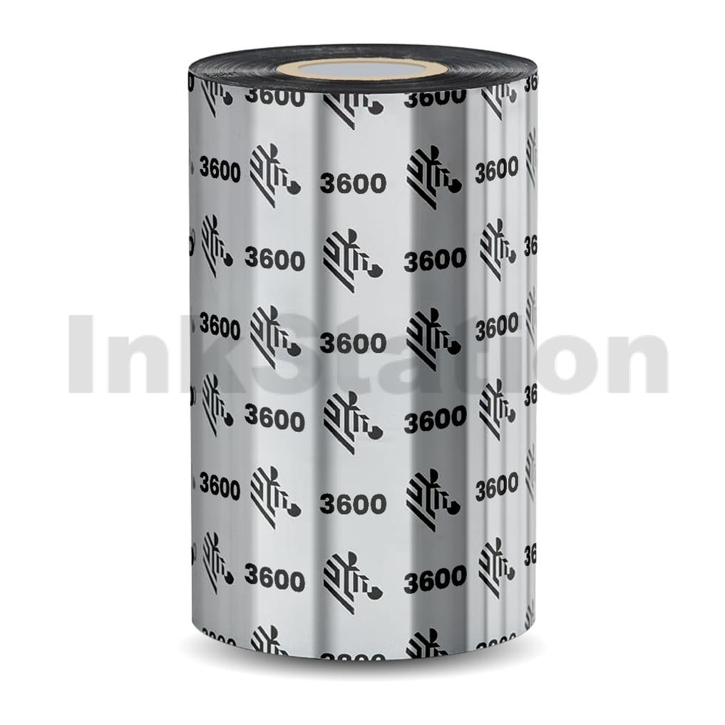 Genuine Zebra 3600 110mm x 450m Wax/Resin Ribbon Roll - InkStation