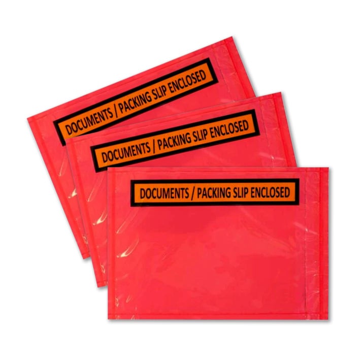 1000PCS 'INVOICE ENCLOSED' 125mm x 175mm Doculopes Sticker Pouch ...