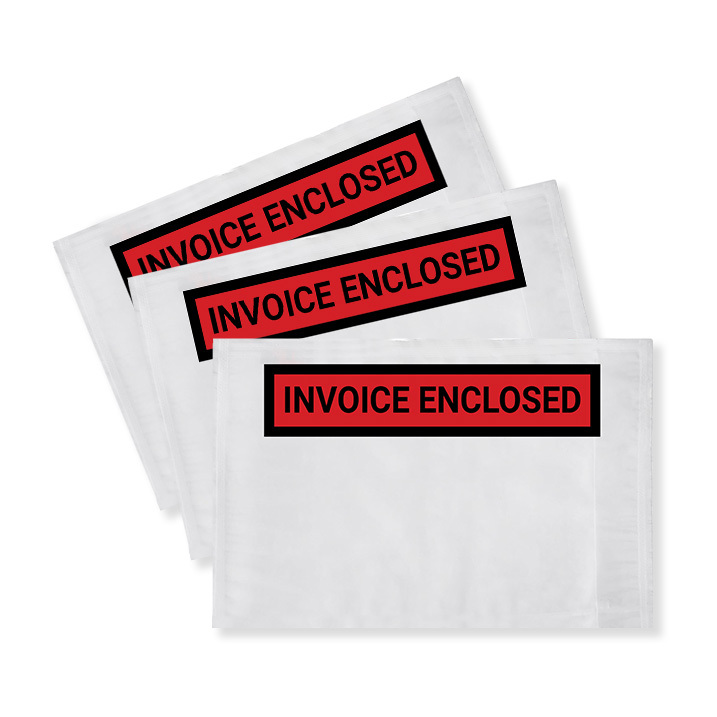 'INVOICE ENCLOSED' 115mm x 150mm Doculopes Sticker Pouch Document ...