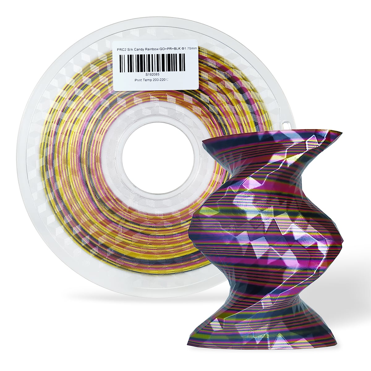 1 x Silk PLA 3D Filament 1.75mm Rainbow Candy PRC2 (Gold+Purplish Red ...